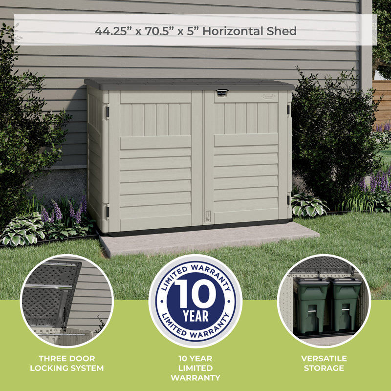 Suncast 6 ft x 4ft. D Stow Away Horizontal Storage Shed